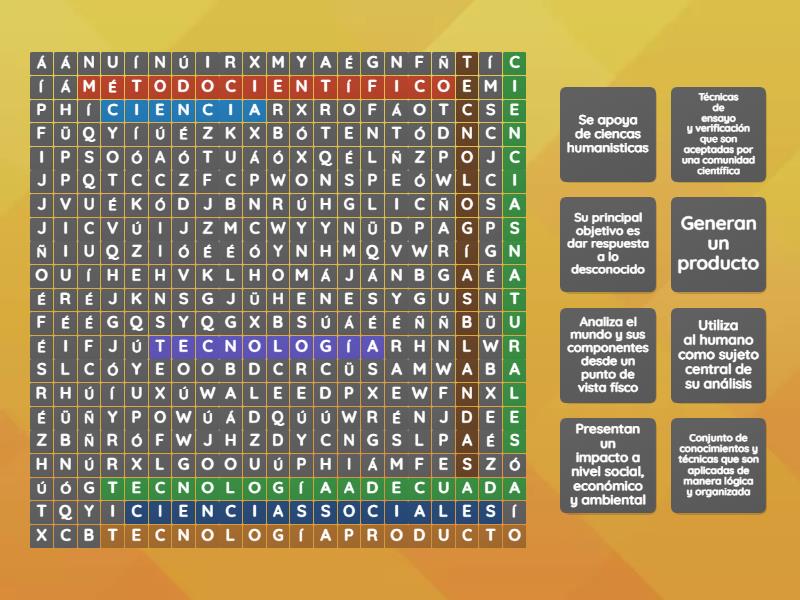 CIENCIA Y TECNOLOGÍA - Sopa de letras
