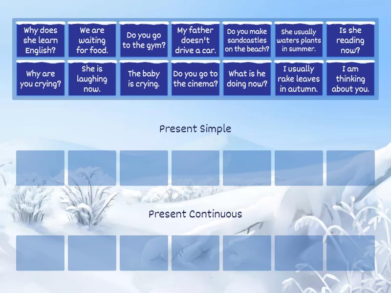 Present simple present Continuous - Group sort