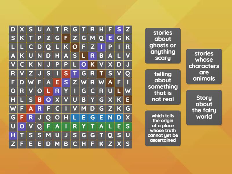 narrative text - Wordsearch