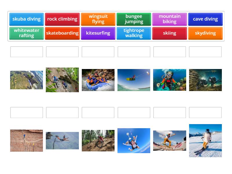 EGE Kinds of Extreme Sports - Match up