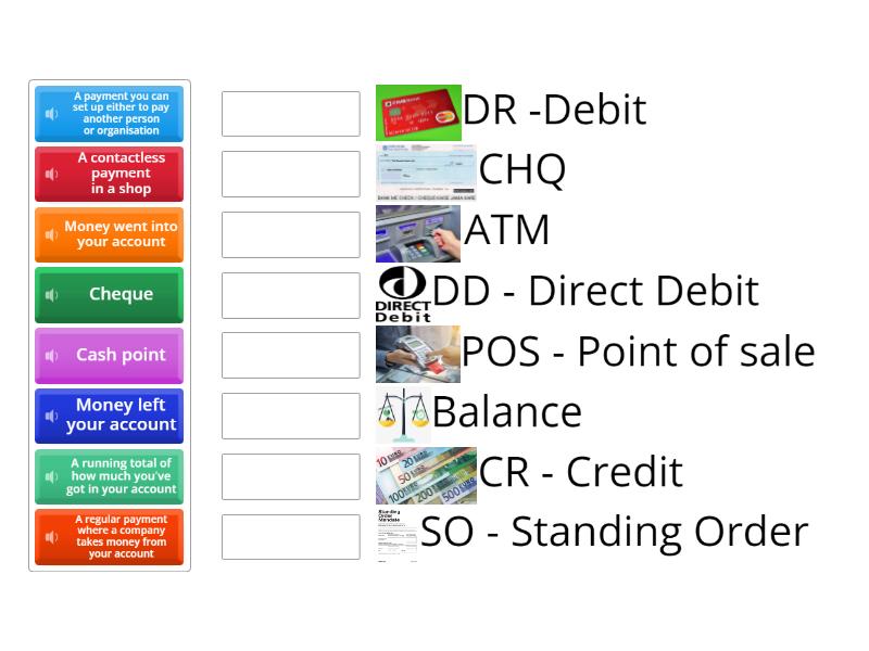 Banking codes - Match up