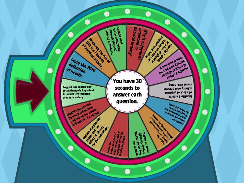 Benefits of Physical Activity - Random wheel