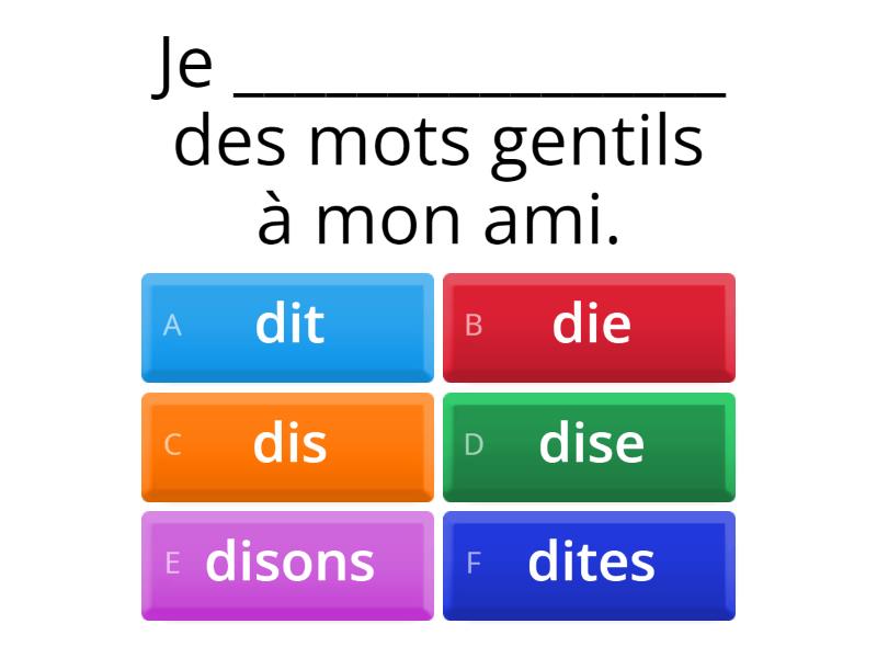 Le verbe "dire" - Quiz