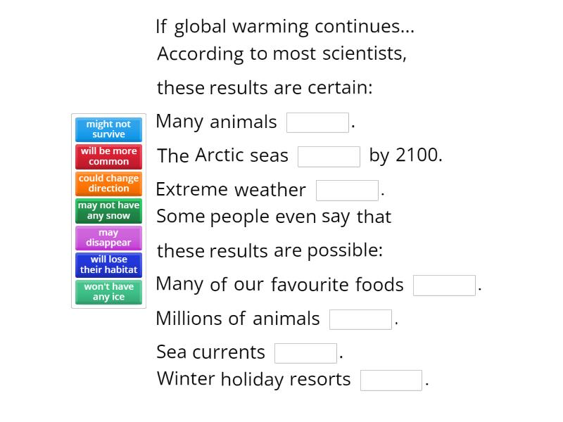 U8 AS5 GG First conditional and may/might/could - Complete the sentence