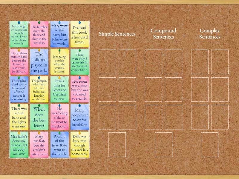 Sentence Types - Sorting Activity - Group sort