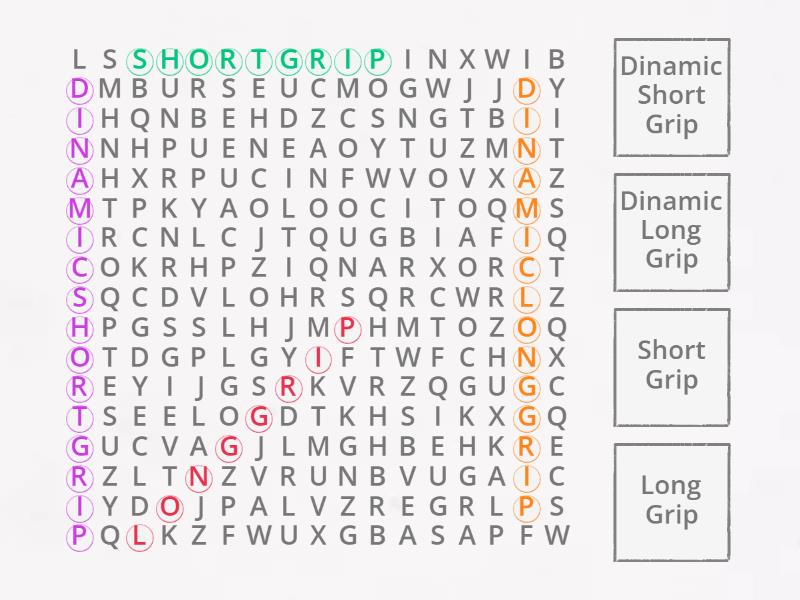 Jenis-jenis Pukulan (Kemahiran Memukul Bola Hoki) - Wordsearch