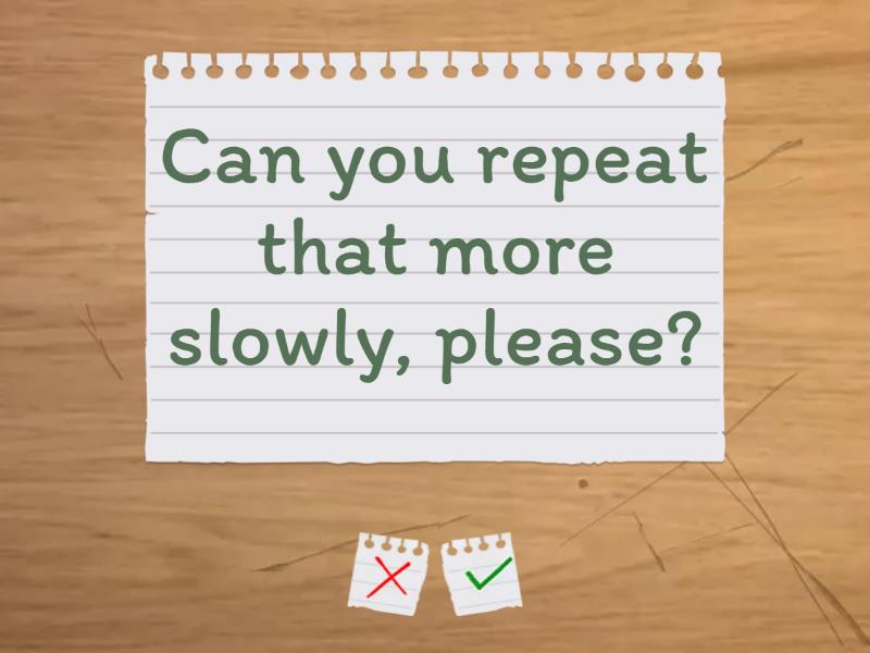 British Counsil a1 speaking( checking understanding) - Flash cards