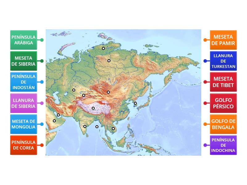 ASIA RELIEVE: MESETAS, CORDILLERAS, LLANURAS, PENÍNSULAS, GOLFOS ...