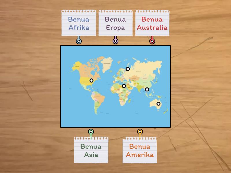 menunjukan letak benua - Labelled diagram