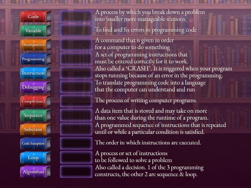 Programming Key Terms - Match up