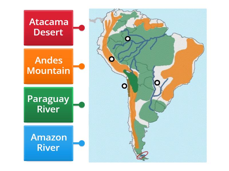South America Physical Features - Labelled diagram