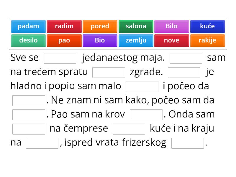 Serbian Stories - Oliver - Complete the sentence