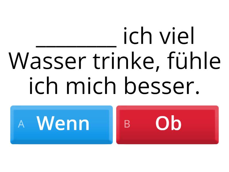 Wenn oder ob? - Cuestionario