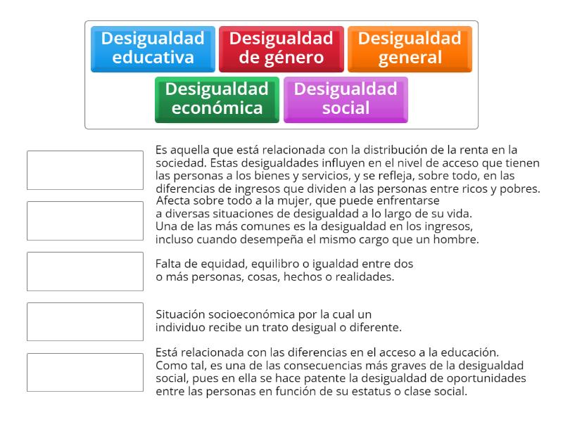 Conoce los tipos de desigualdades - Match up