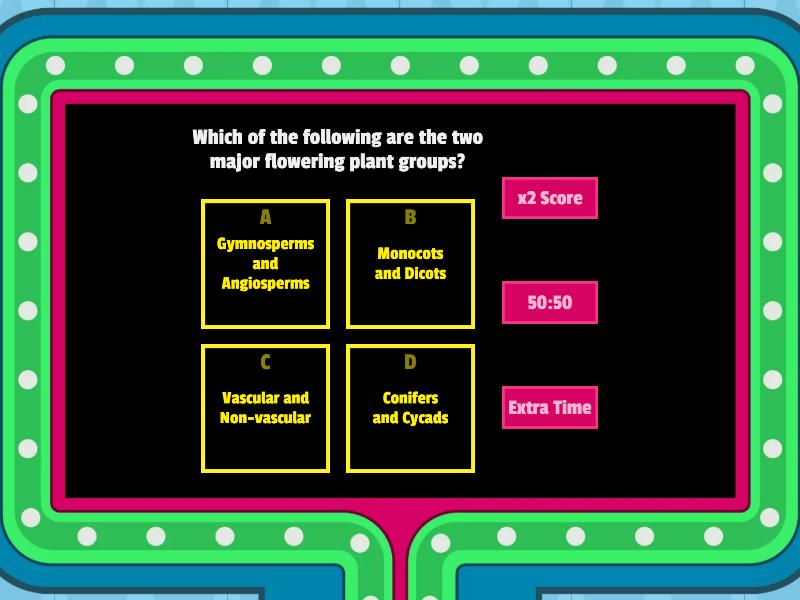 Form 4 Quiz Game - Plant Anatomy and Reproduction - Gameshow quiz
