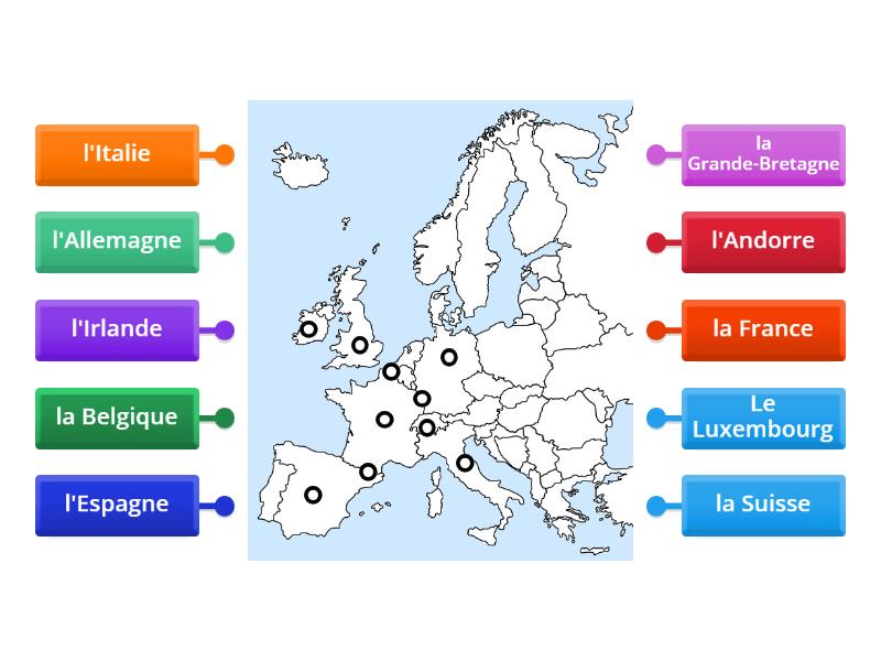 Carte de la France : les pays - Labelled diagram