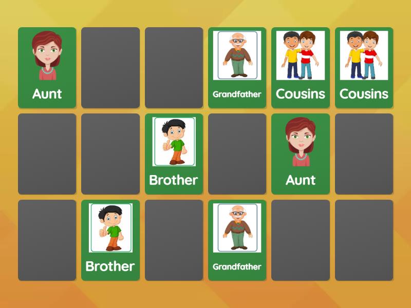 Family members game - Matching pairs