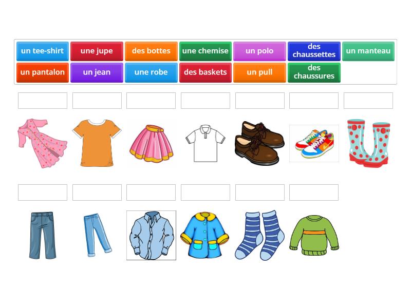 Les vêtements - Match up