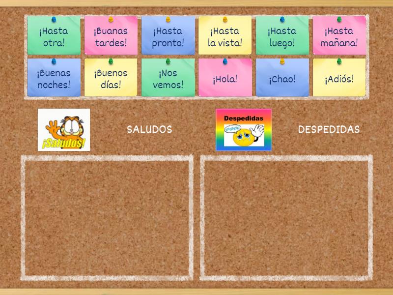 SALUDOS Y DESPEDIDAS - Group sort