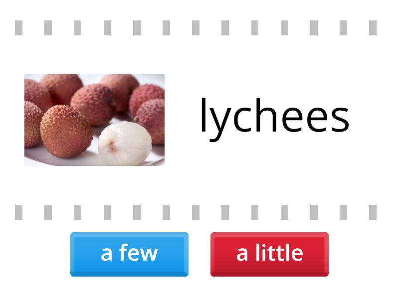 (A few / A little) Countable and Uncountable Food - True or false