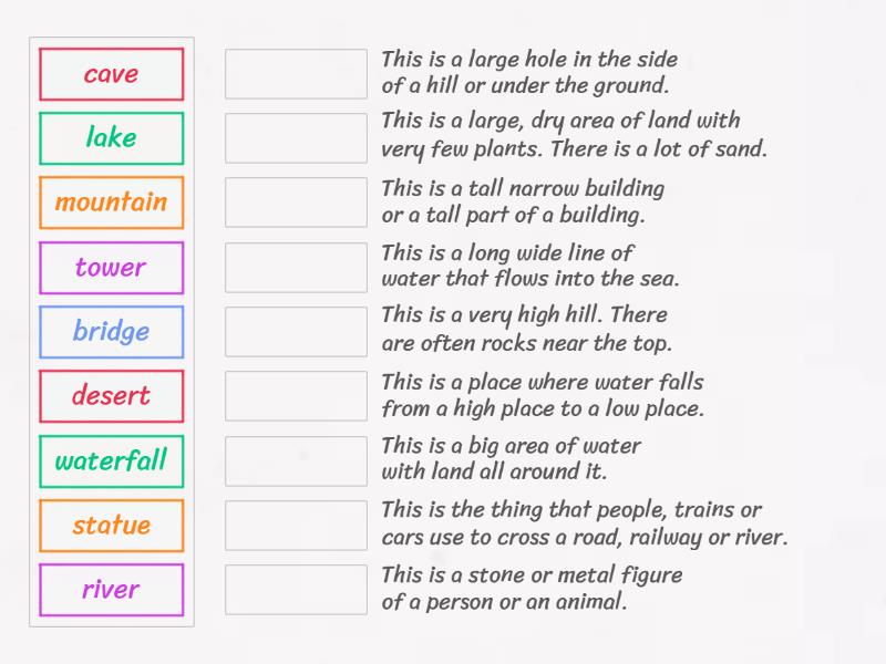 Unit 3 Words in Use - Match up