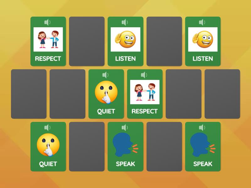 CLASSROOM RULES - MEMORY GAME - Parejas