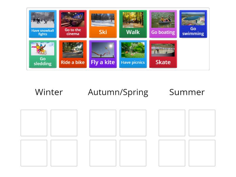 Seasons matching game - Group sort