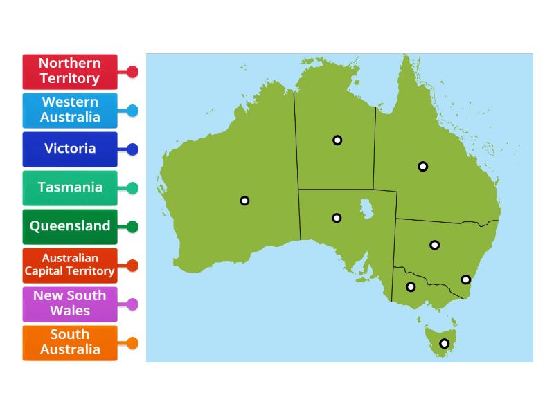 Australia's states and territories - Labelled diagram