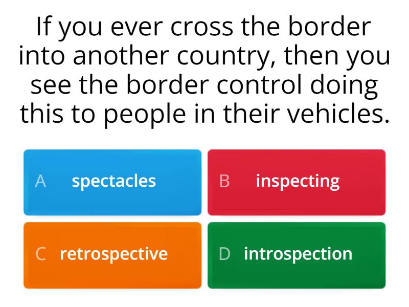 Word Root: Spec - Quiz