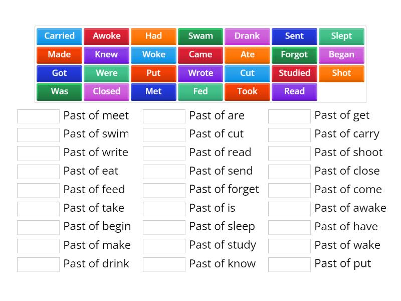 Past Simple verbs - Match up