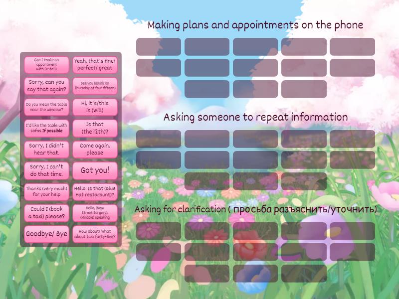 Roadmap A2 Unit 8 Making a phone call - Group sort