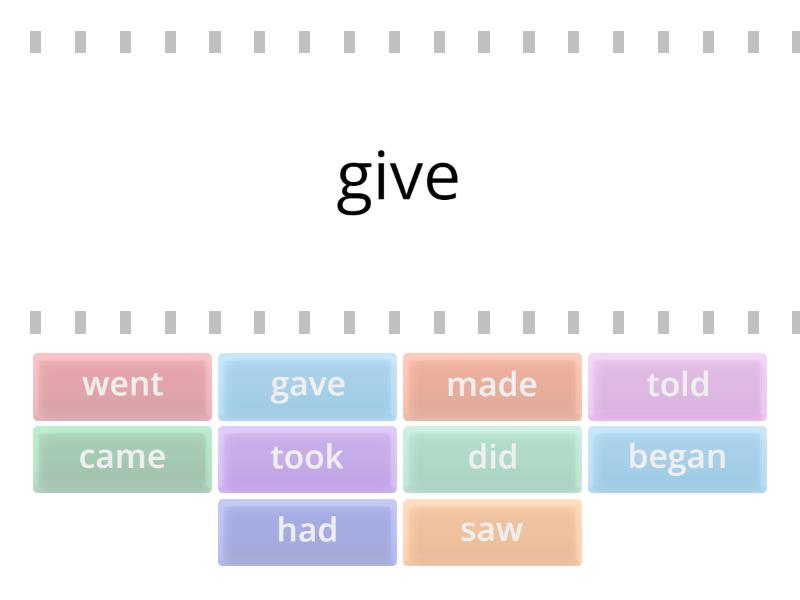 Irregular verbs (simple past) - Find the match
