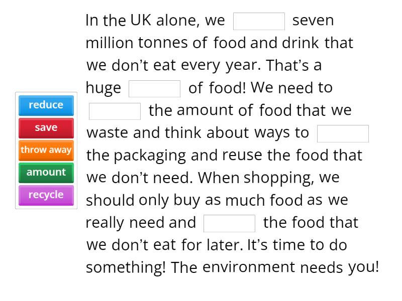 Environmental issues - Complete the sentence