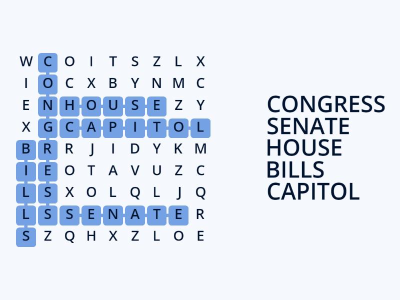 Capitol Building – Word Search Game - Wordsearch