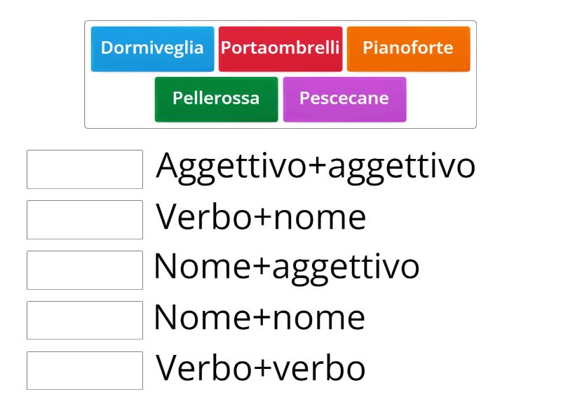 Nomi composti - Match up