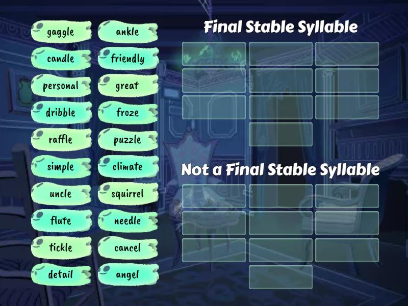 Final Stable Syllable Practice Sort HC - Group sort