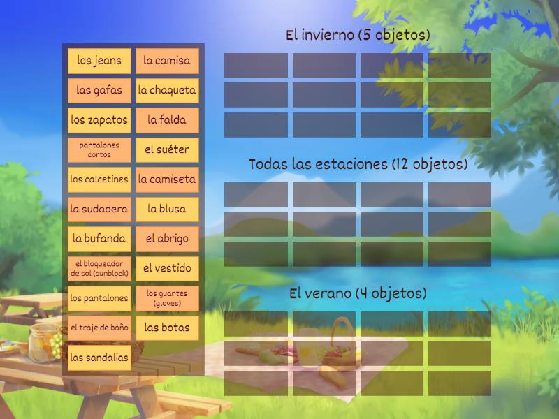 3.S ¿En qué estación llevas la ropa? - Group sort