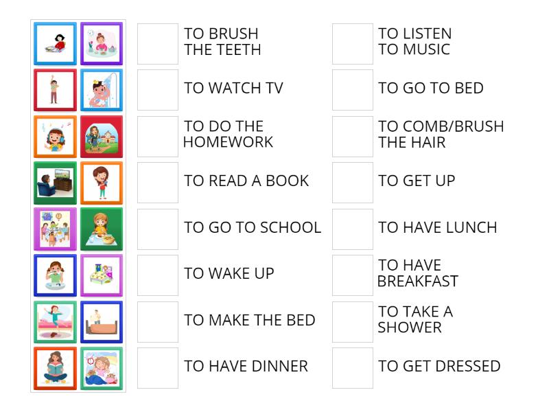 Daily Routines - Match up