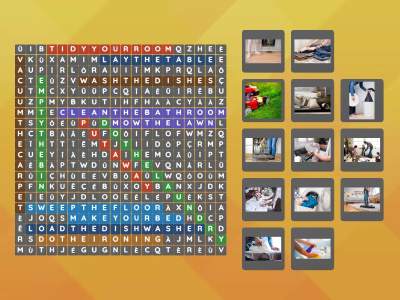Household chores - Wordsearch