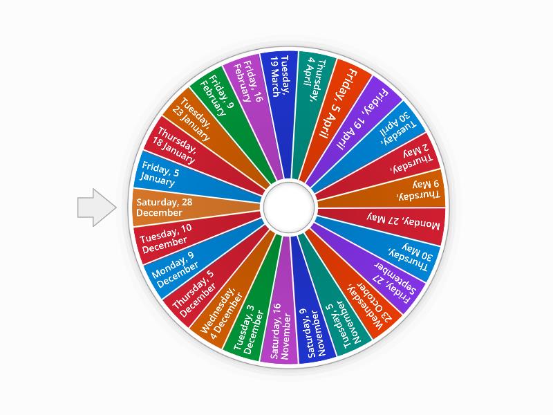 Random Dates - Spin the wheel