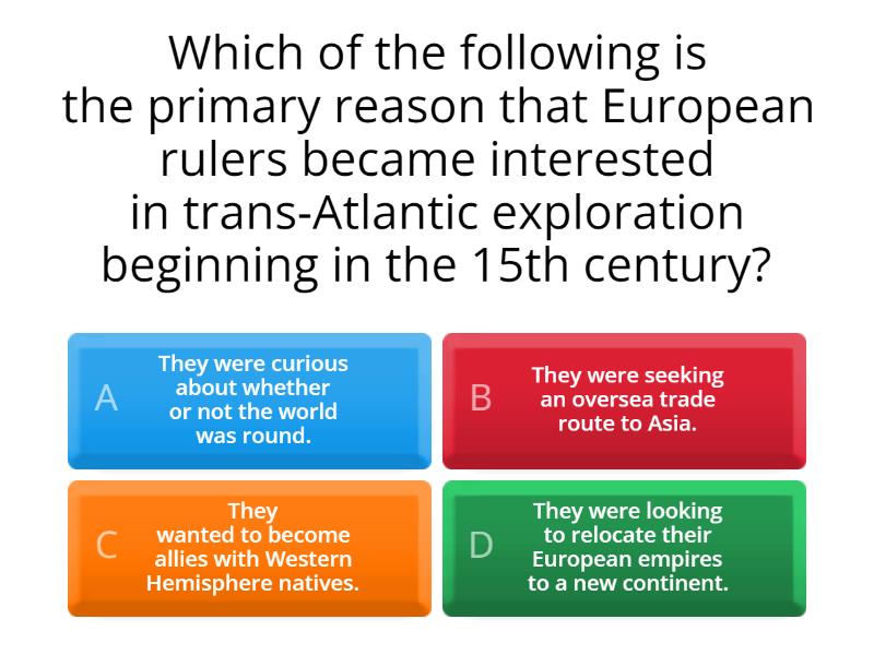 Age of Exploration, Renaissance, and Age of Enlightenment Review - Quiz