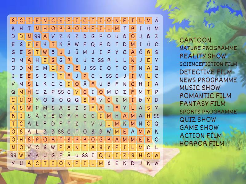 TV programmes - Wordsearch