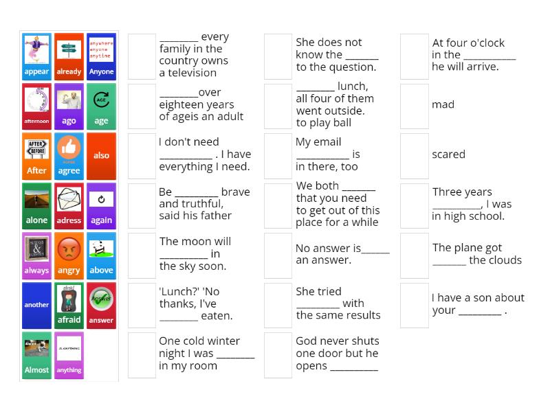 Lexis - Band 1 - Exercise 1 - Match up