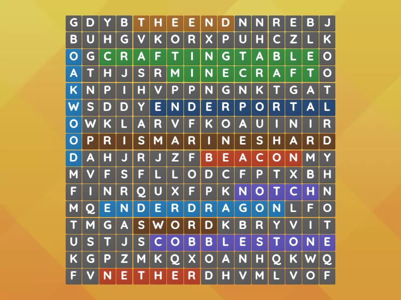 Minecraft Hunting words - Wordsearch