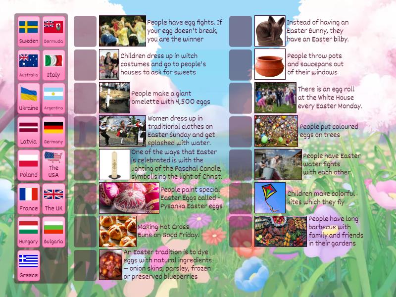 Grade 5 - Easter traditions around the World - Match up