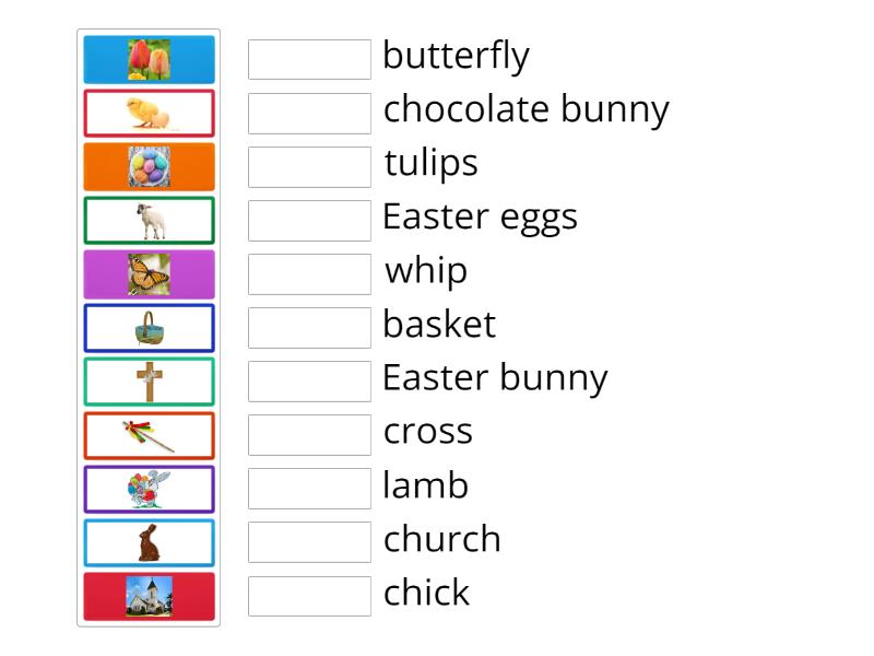 Easter Vocabulary - Une las parejas