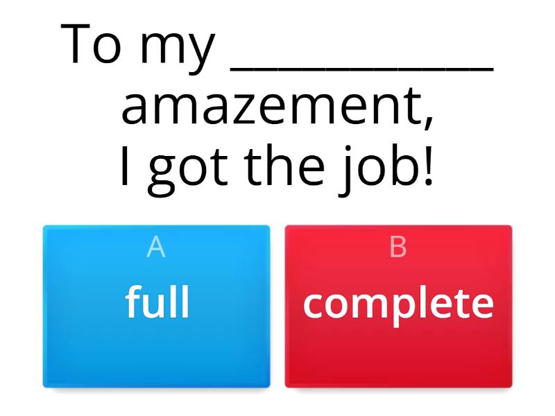 Collocations similar Words Quiz