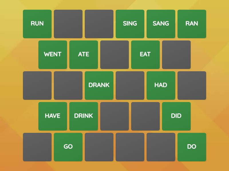 Past simple Memory - Matching pairs
