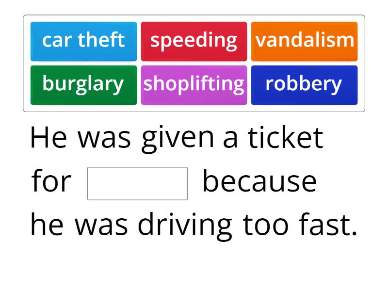 Crimes - Complete the sentence