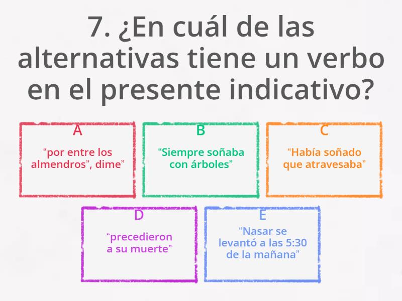 los verbos en el presente do indicativo - Quiz